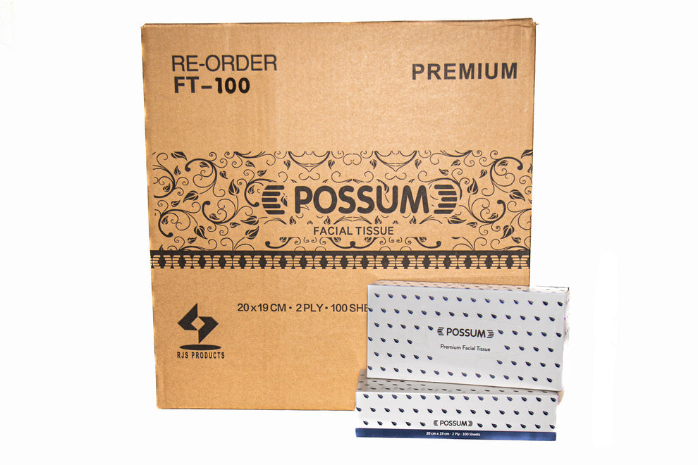 Possum Premium 2Ply 100's Facial Tissues 48pk – RJS Products